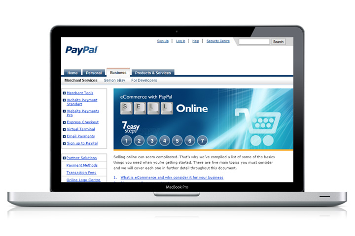 paypal_ecommerce_frontpage - Arni Media website design London